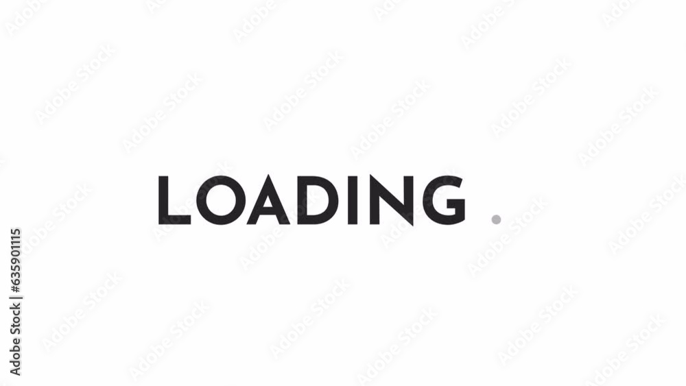 Bold sharp angular upper case typeface black and white loading text ...