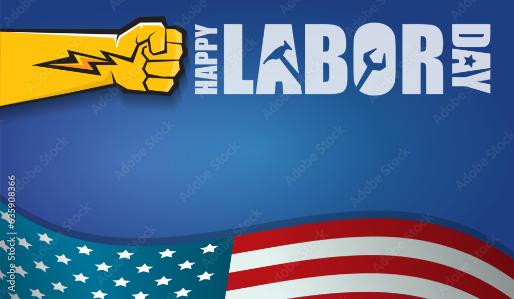 labor day Usa vector label or horizontal background. vector happy labor ...