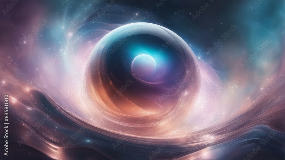 Abstract art concept, the black drug hole looks like a pearl surrounded ...