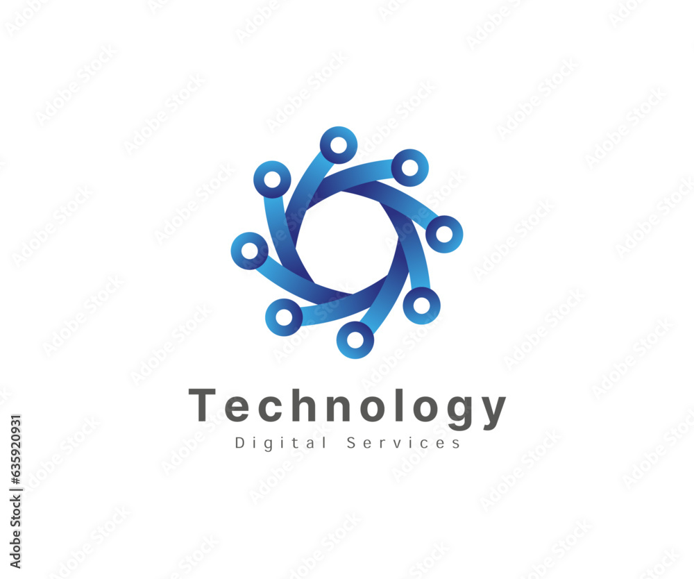 Technology digital services logo design for all digital businesses ...