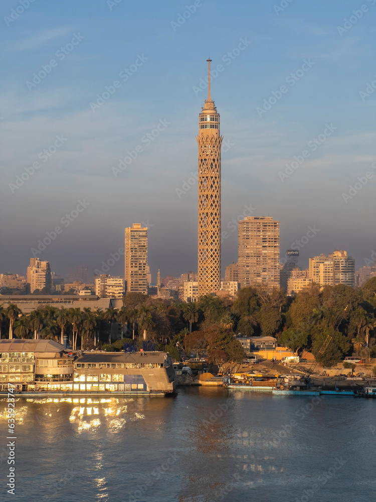 Cairo Tower, the tallest structure in Egypt and North Africa, rising ...