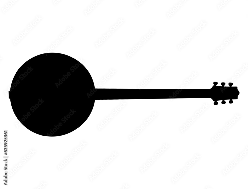 Banjo silhouette vector art white background Stock Vector | Adobe Stock Banjo silhouette vector art white background Stock Vector | Adobe Stock