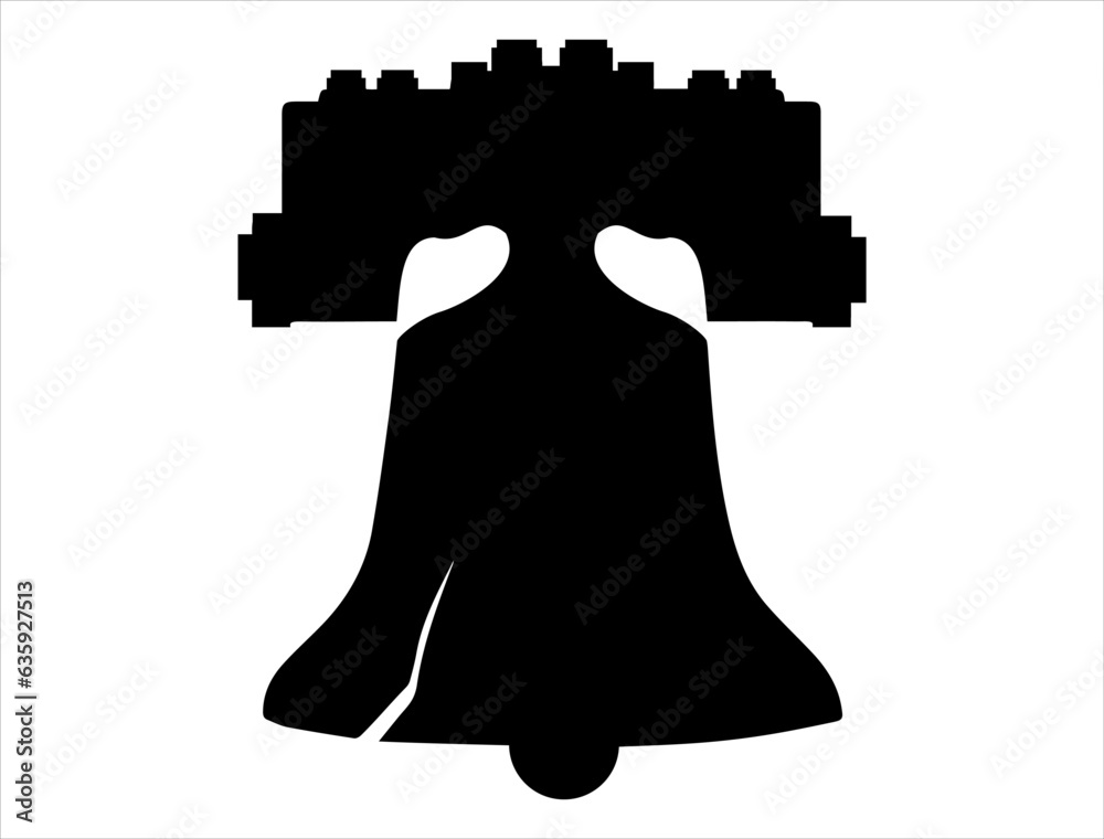 Liberty bell silhouette vector art Stock Vector | Adobe Stock