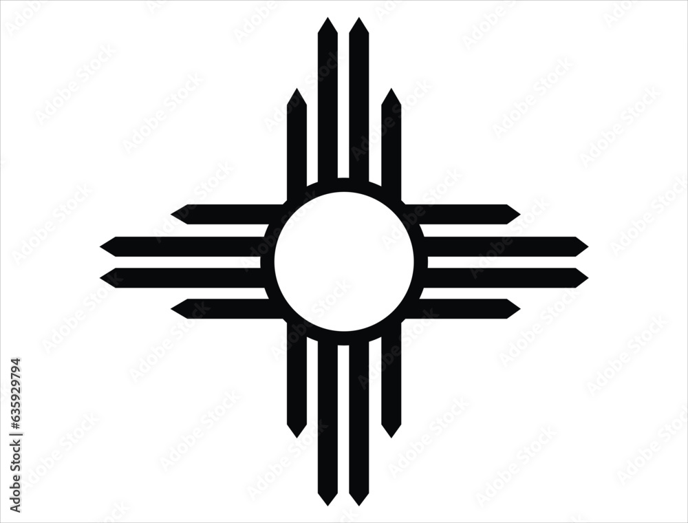 Zia symbol silhouette vector art Stock Vector | Adobe Stock