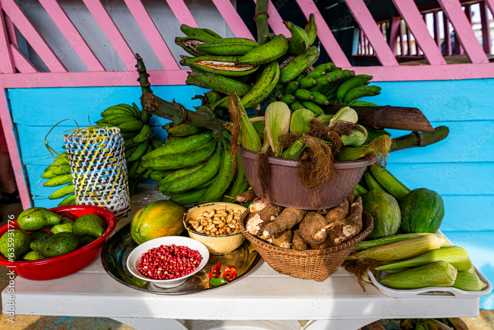 Fresh fruits, Ciudad de la Paz, Rio Muni, Equatorial Guinea, Africa ...