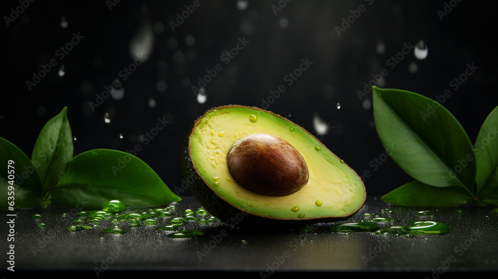 Avocado presentation template and background. Avocados that have been ...