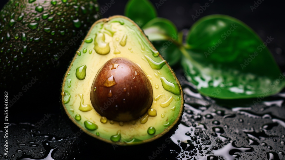 Avocado presentation template and background. Avocados that have been ...