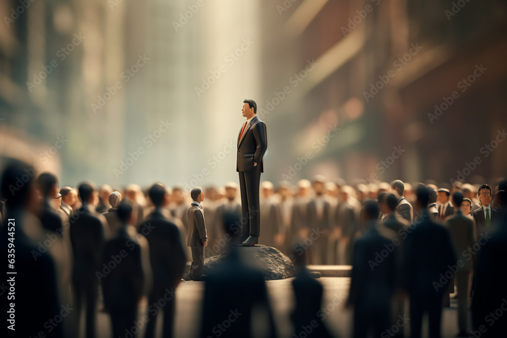 Big politician and little people abstraction art. Boss and wards. Great ...