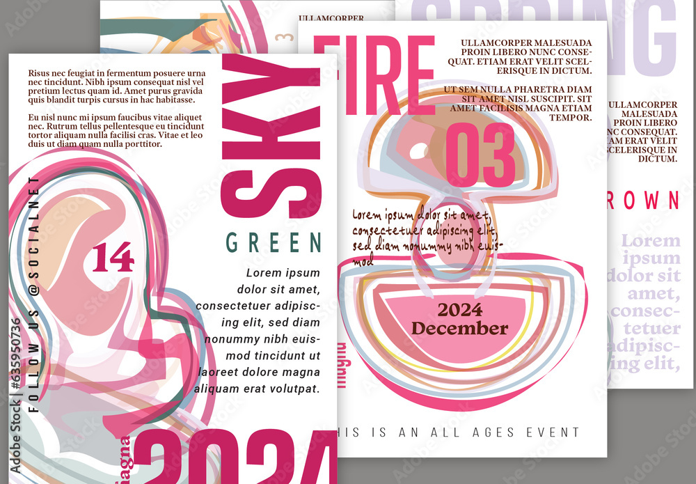 A4 Flyer Art Event Layout with Abstract Watery Shape and Typography ...