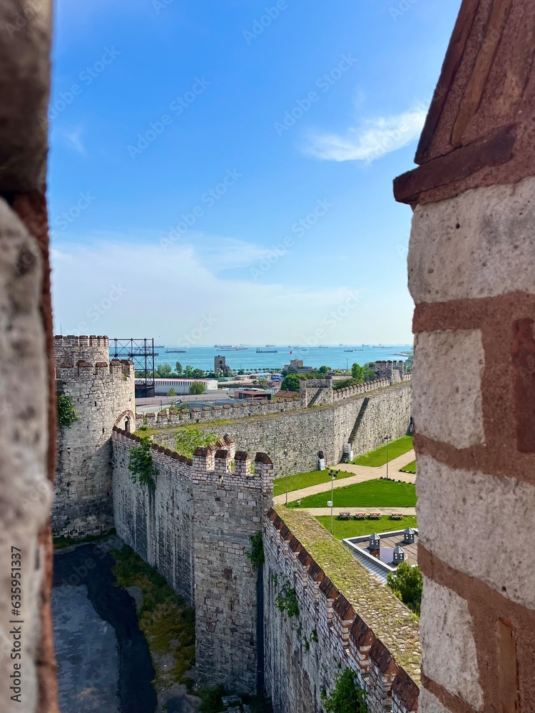 fortress courtyard through the loophole - 7 tower castle istanbul foto ...