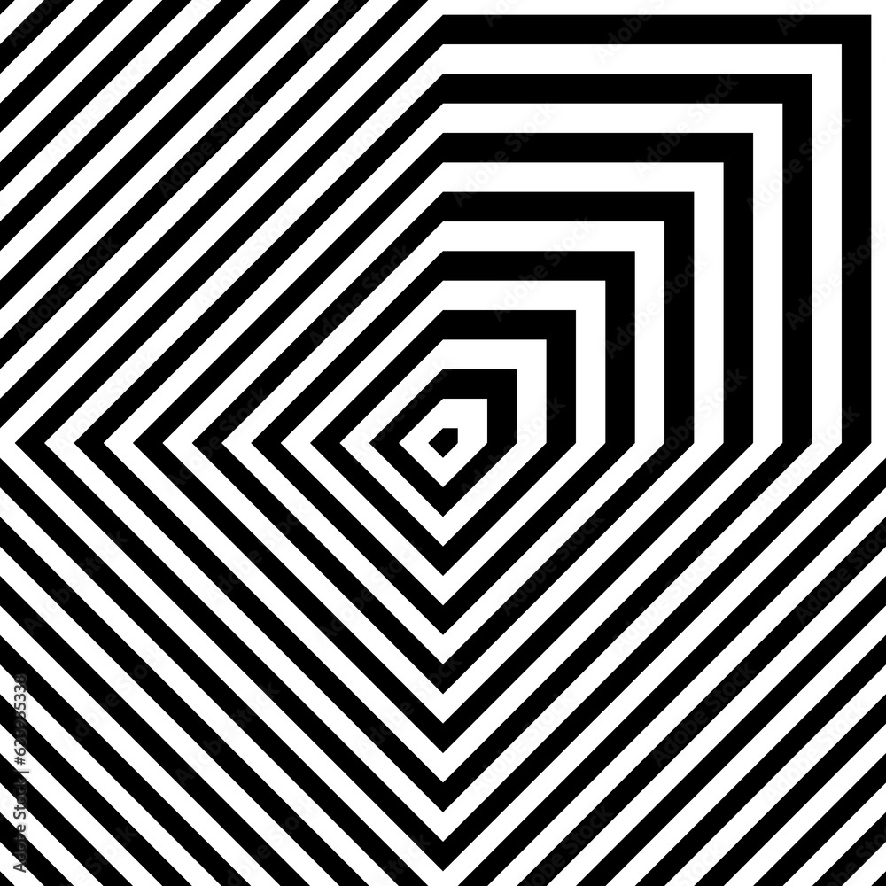 Black pentagons on white background. Symmetric geometric repeating five ...