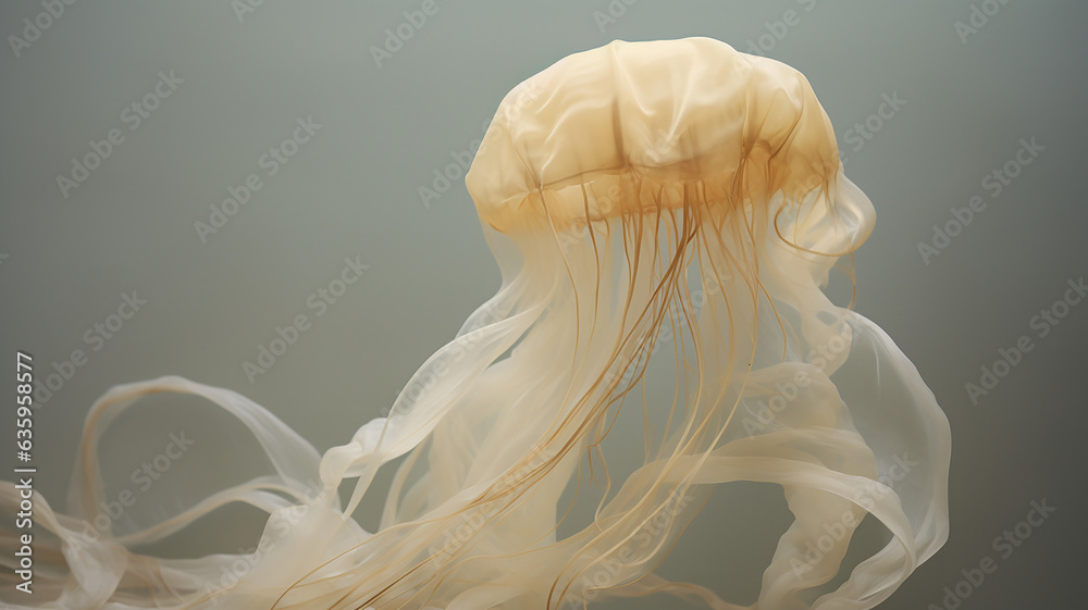 a floating gelatinous jellyfish in a marine ocean environment plastic ...