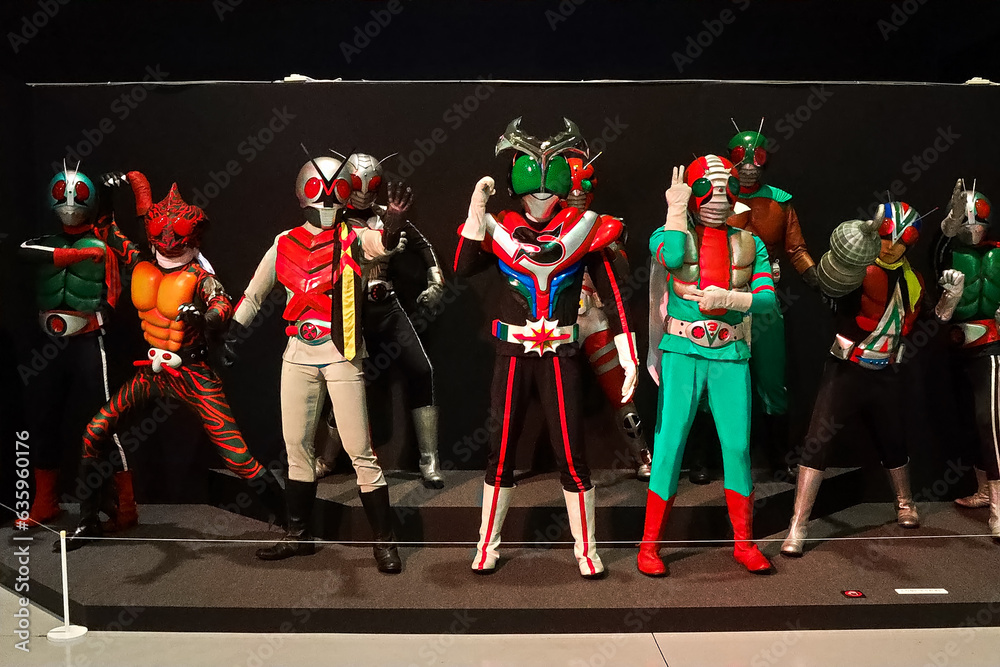 OSAKA,JAPAN - Aug 17, 2023 : A life-size statue of the "Showa" Kamen ...