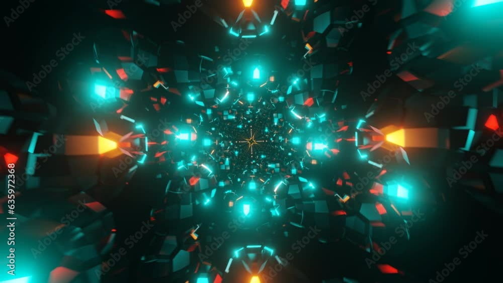 Hypnotic visuals of a dynamic VJ Loop, pulsating and flashing with neon ...