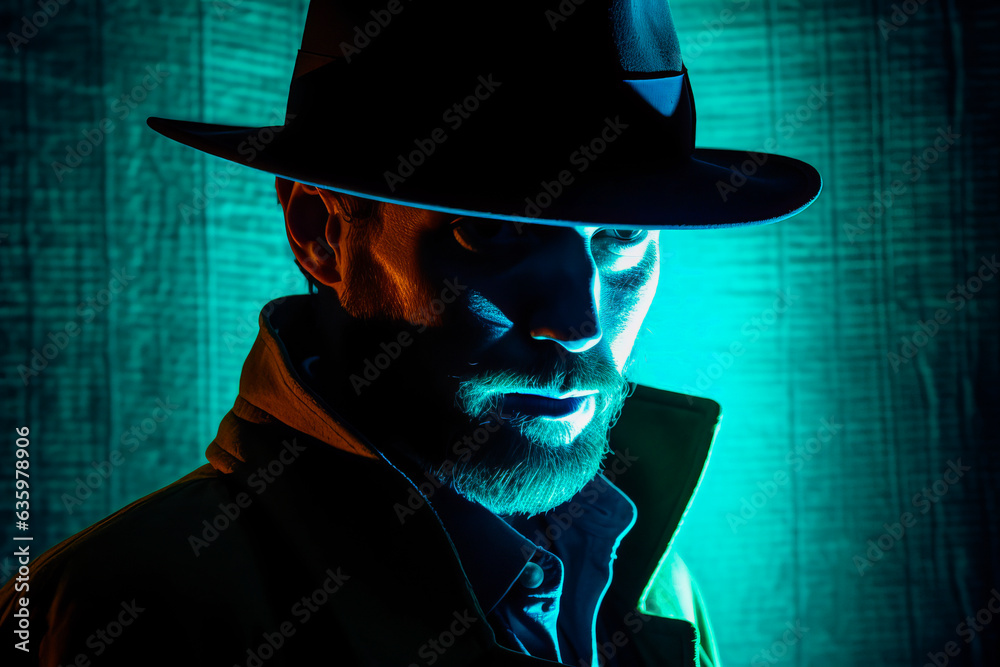 Mysterious and compelling, grizzled detective in fedora reveals ...