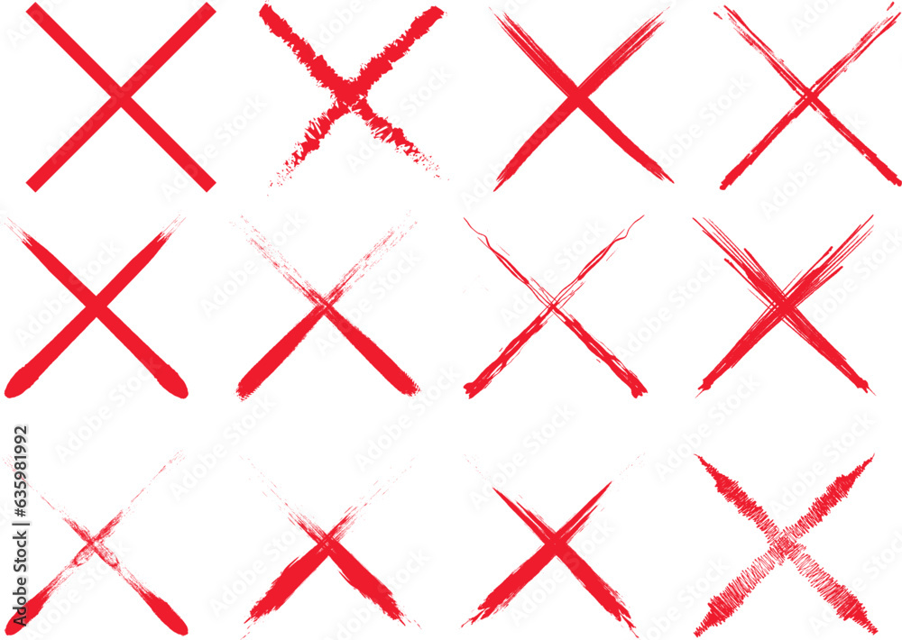 mark red cross x icon. no wrong symbol. delete sign. graphic design ...