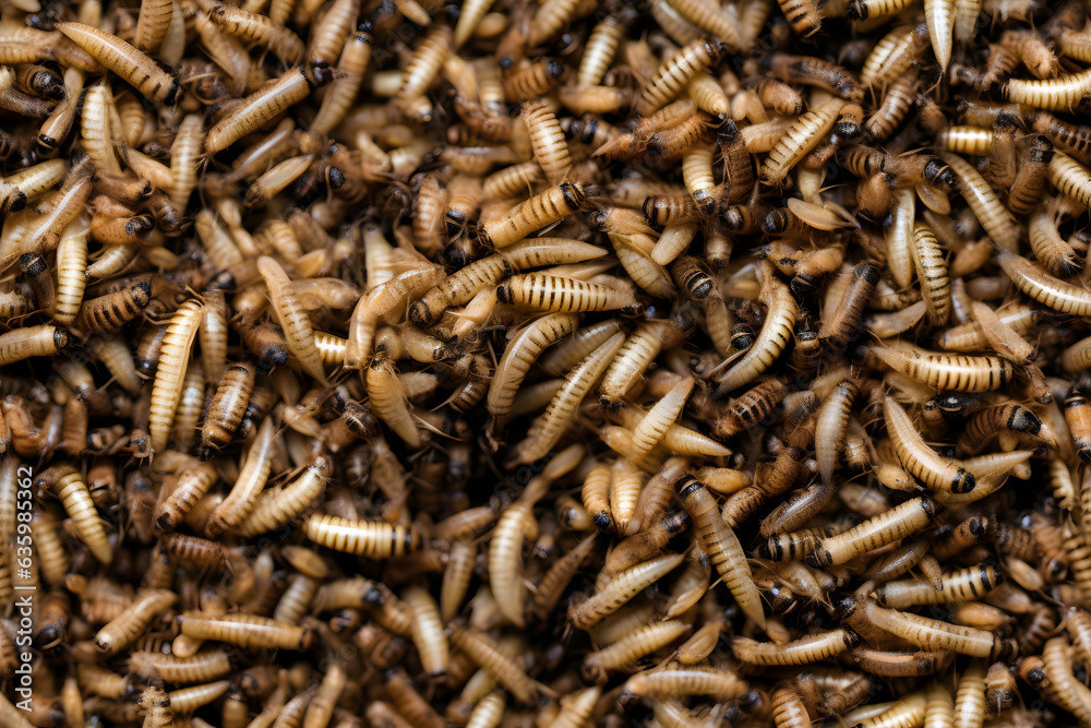 seamless texture and full-frame background of disgusting maggots ...