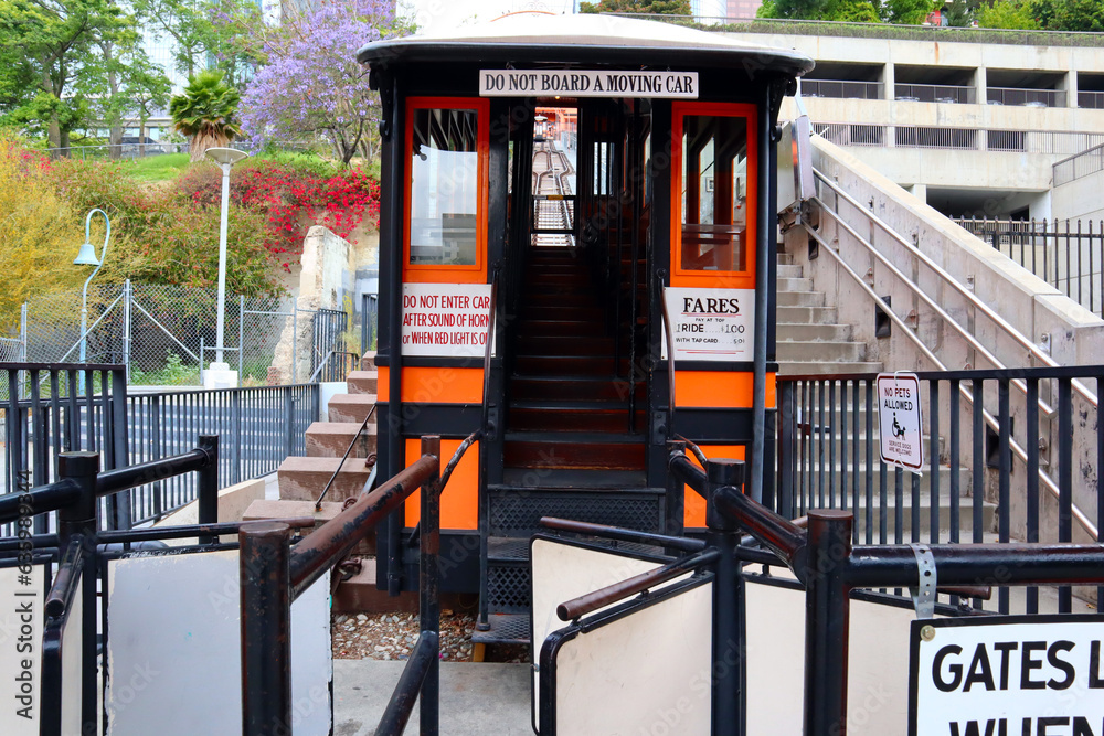 Los Angeles, California: Angels Flight, the historic funicular railway ...