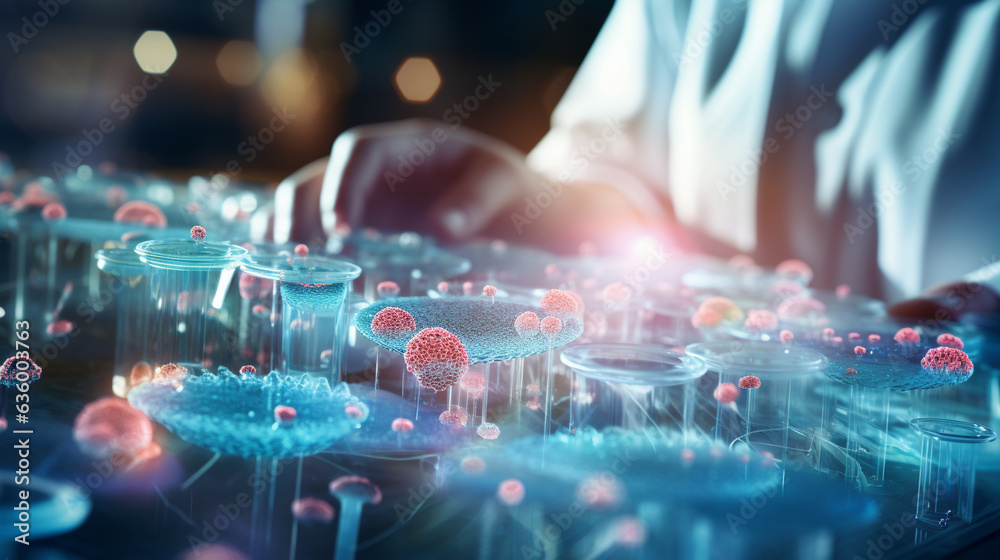 Microbiome Research: Scientist studying gut bacteria under a microscope ...