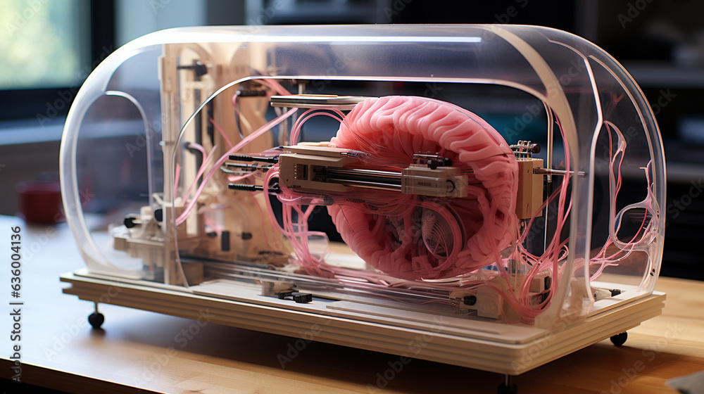 Bioprinting: A 3D bioprinter creating tissue constructs, exemplifying ...