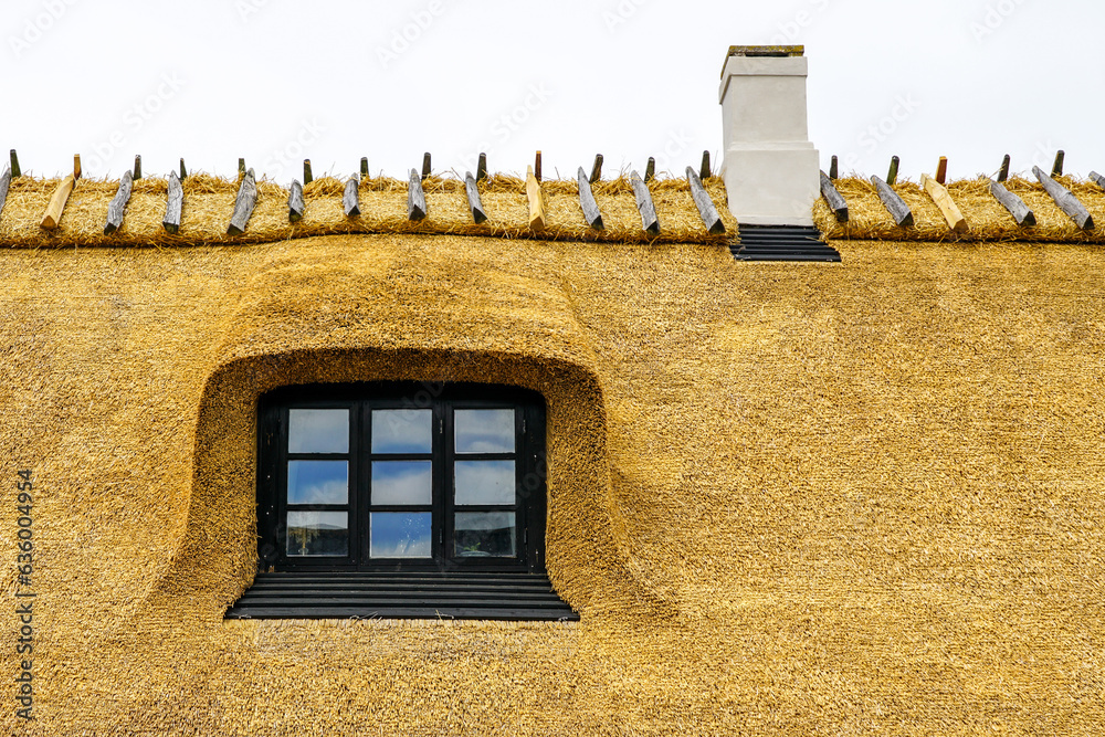 New thatch roof over house with dormer window in Denmark, thatched roof ...