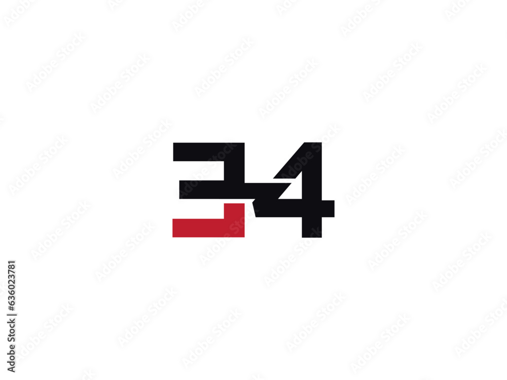 Modern Alphabet Number E4 Logo Letter Vector For Your Business Stock ...