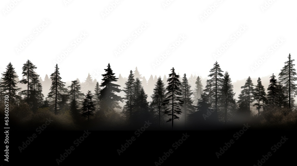 HD Treeline on White Background. silhouette concept Stock Photo | Adobe ...