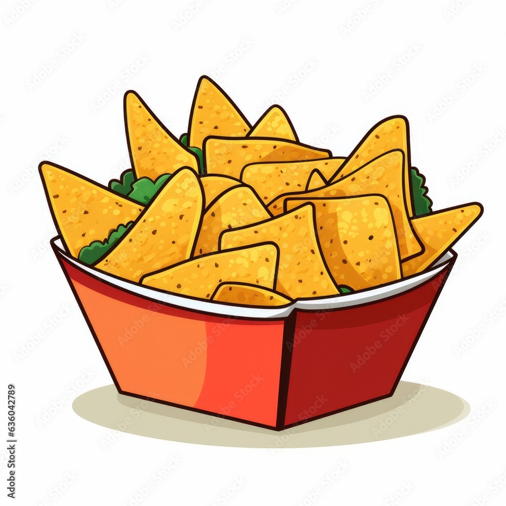 clipart of a nachos box on plain white background - cinema themed ...