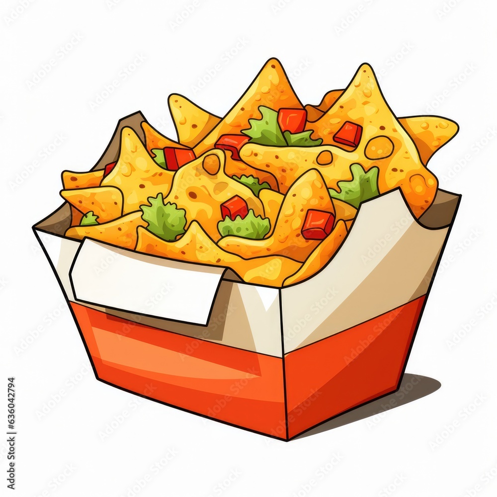 clipart of a nachos box on plain white background - cinema themed ...