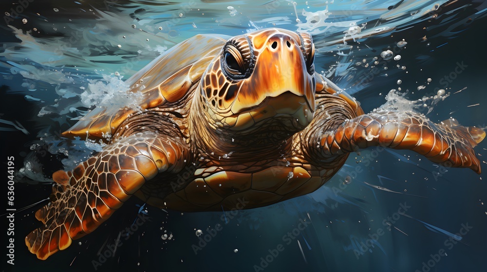 Sea turtle watercolor illustration, portrait wallpaper for phones, sea ...