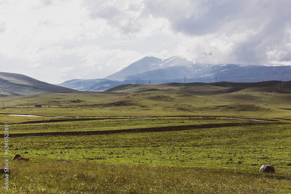 Javakheti Plateau landscape in Samtskhe–Javakheti region, Georgia, with ...
