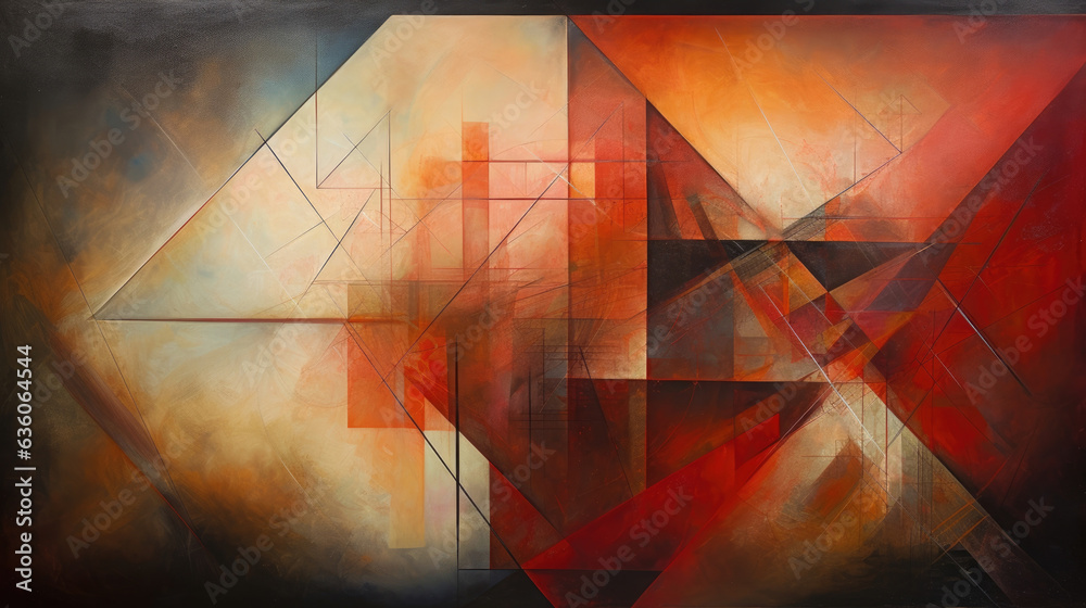 Growing and fading geometric shapes that appear and disappear randomly ...