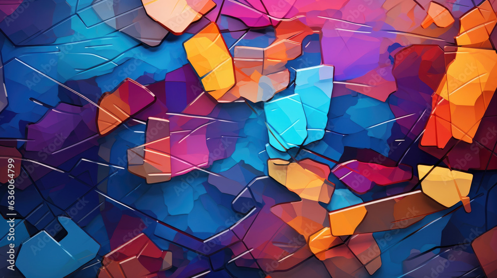 Fragmentation Design an image with brokenup shapes overlaying each ...