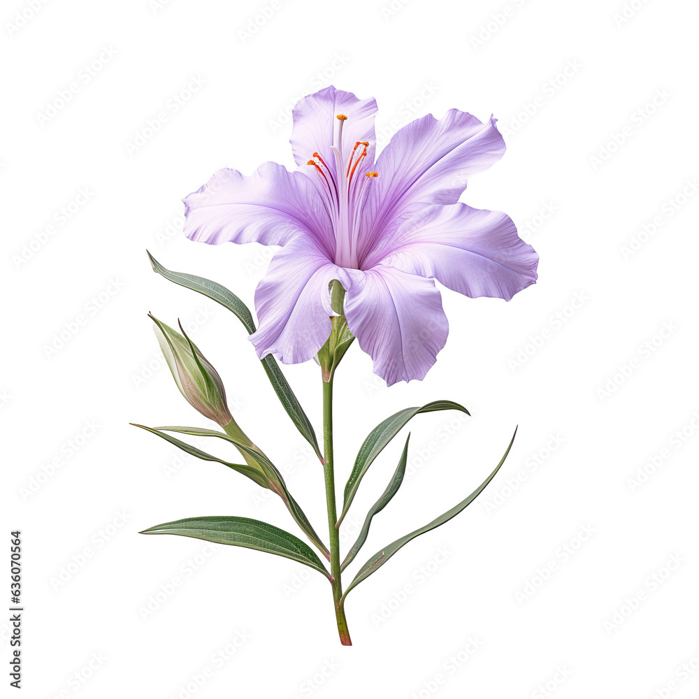 Ruellia brittoniana flower seen on transparent background is stunning ...