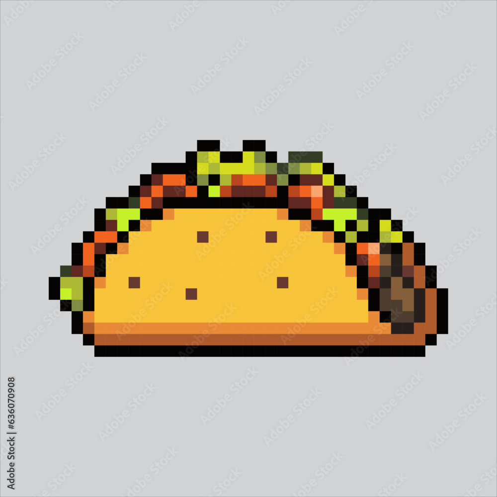 Vecteur Stock Pixel art illustration Taco. Pixelated Taco. Mexican taco ...