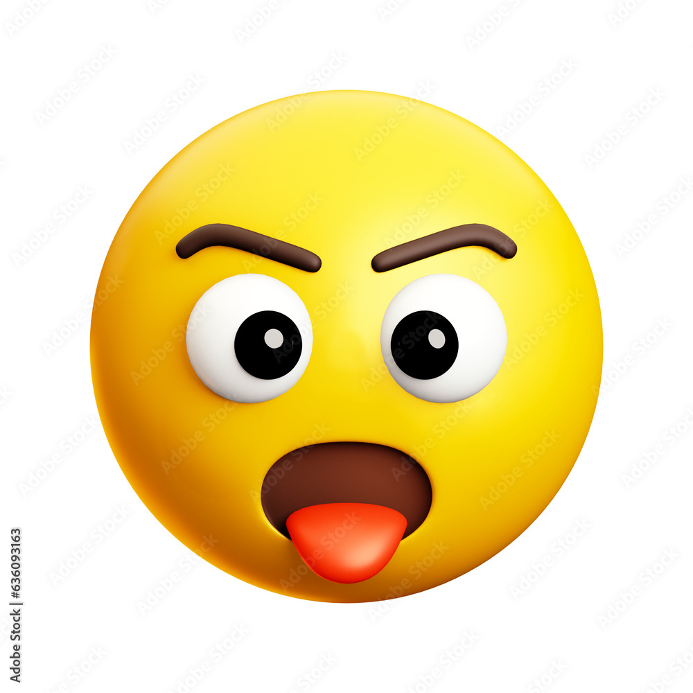 Mocking, taunting emoji, sticking tongue out, 3d style emoticon Stock ...