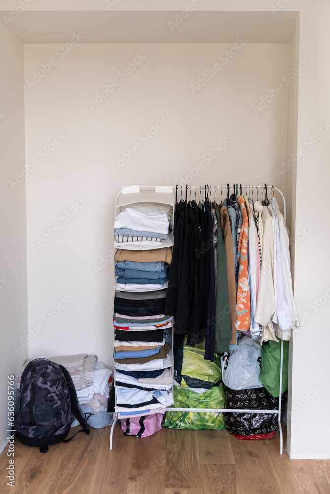 Wardrobe Transformation: Before and After Moving-In Cleanup Stock Photo ...