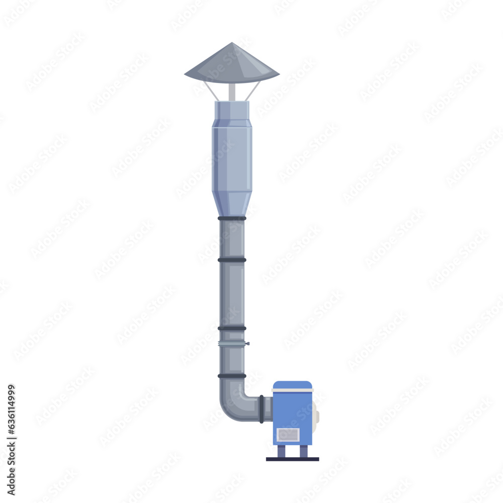 Ventilation pipe vector. Drawing of vent, metal air ducts, tube for ...