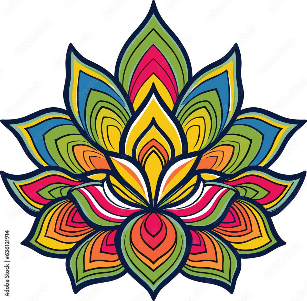 colorful lotus flower vector illustration on isolated background ...