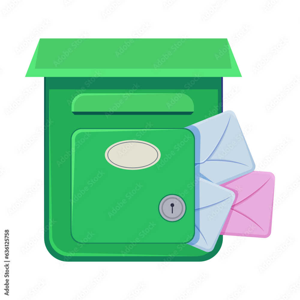 Vecteur Stock Vintage mailbox with envelope. Drawing of letter and ...