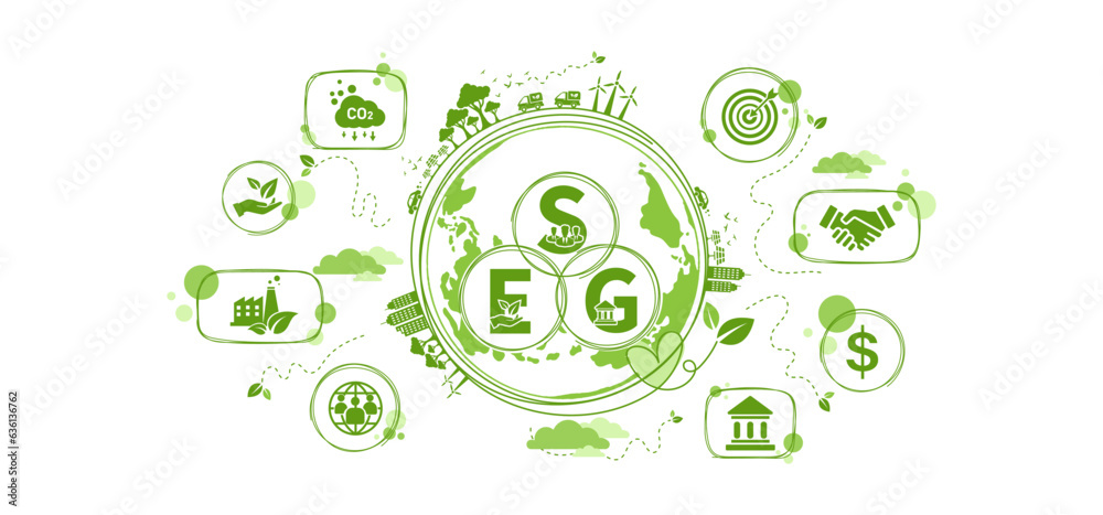 Poster ESG concept icon for business and organization, Environment ...