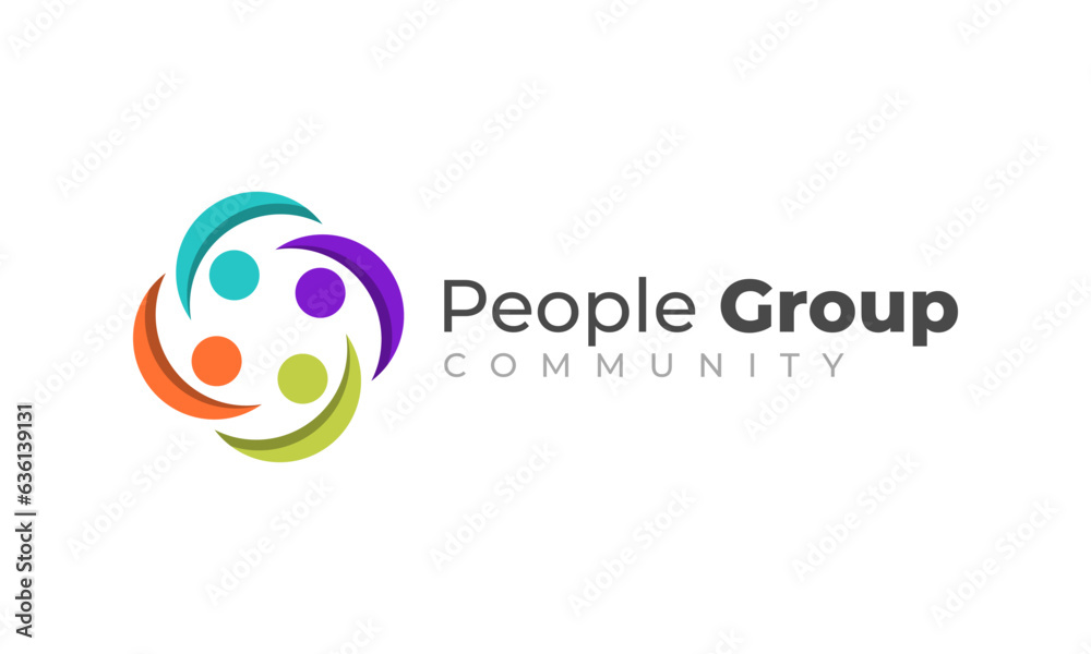 People team group logo vector design Stock Vector | Adobe Stock