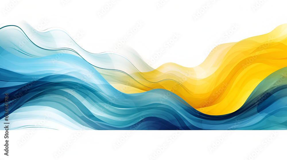 Abstract sun and ocean wave texture. Blue and yellow transparent PNG ...