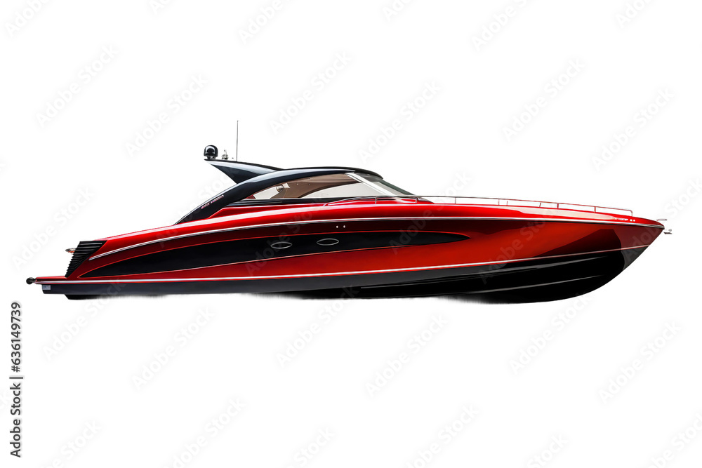 red speedboat isolated on a transparent background, generative ai Stock ...
