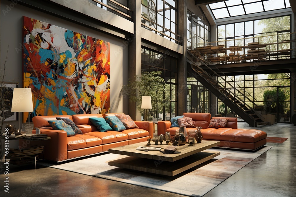 Chinese-inspired modern loft, celebrating the vibrant colors and ...