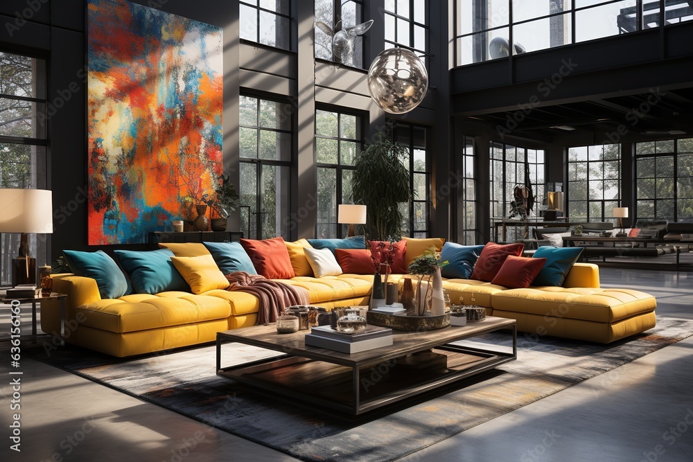 Chinese-inspired modern loft, celebrating the vibrant colors and ...