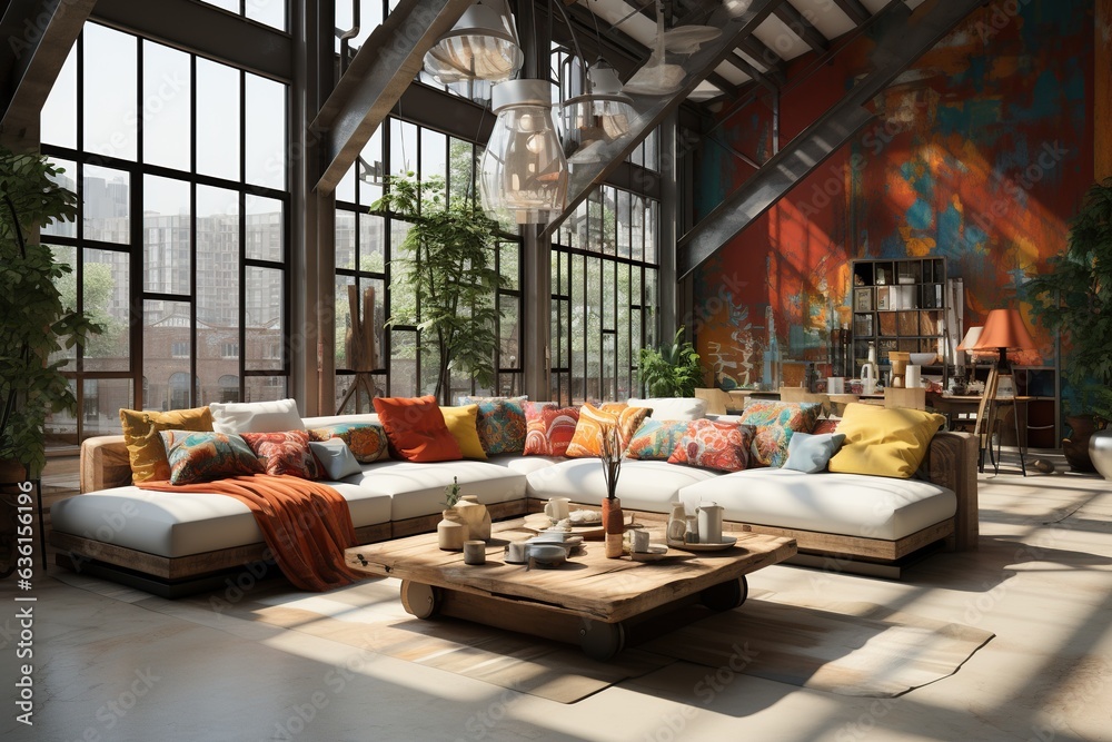 Foto de Chinese-inspired modern loft, celebrating the vibrant colors ...