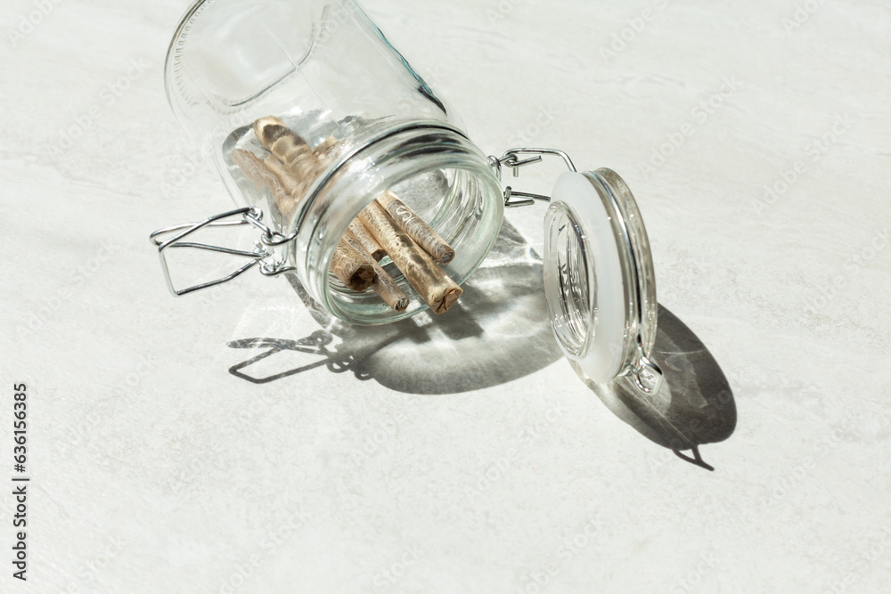 Cannabis preroll joints in a glass jar Stock Photo | Adobe Stock