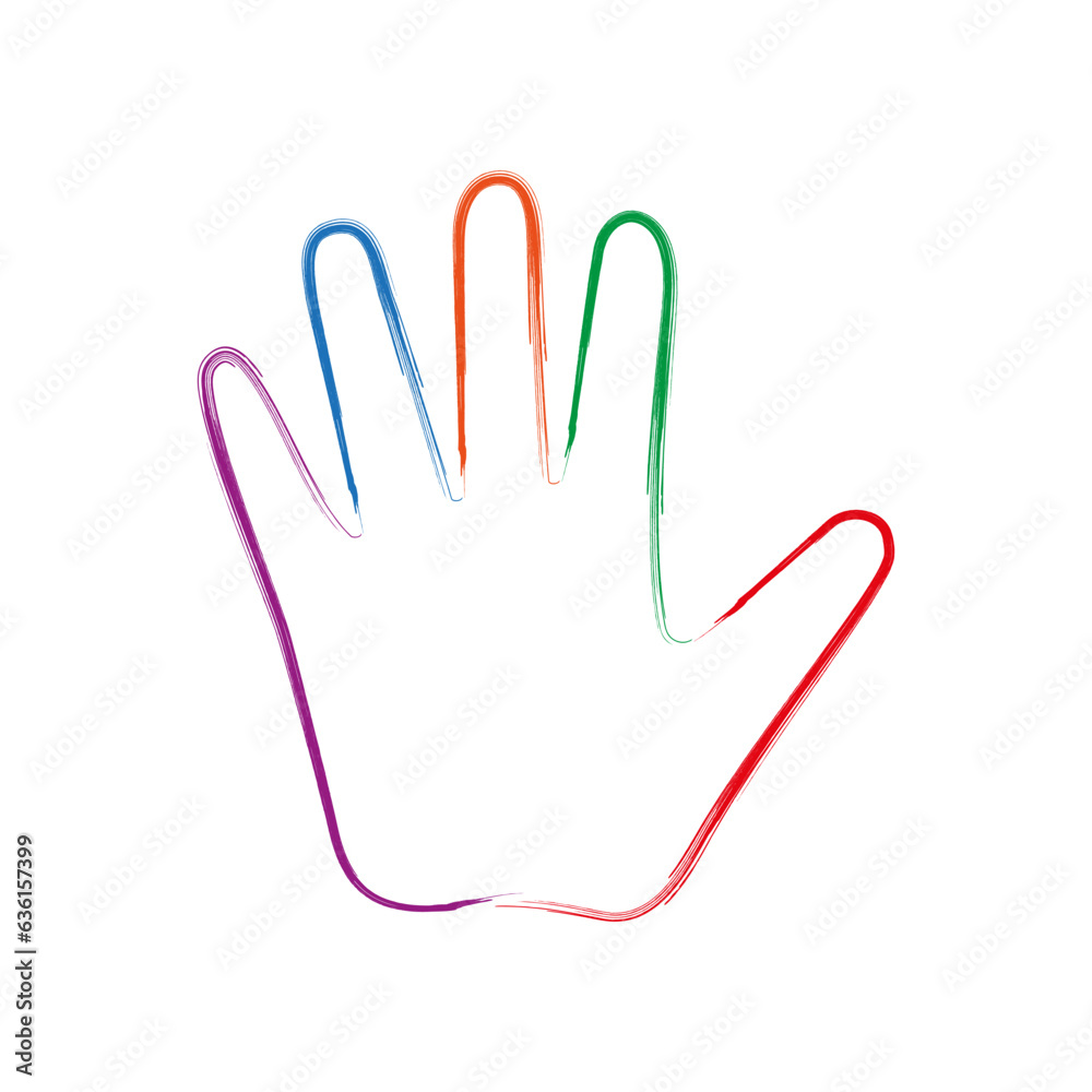 One single empty open human hand palm with fingers splayed and spread ...