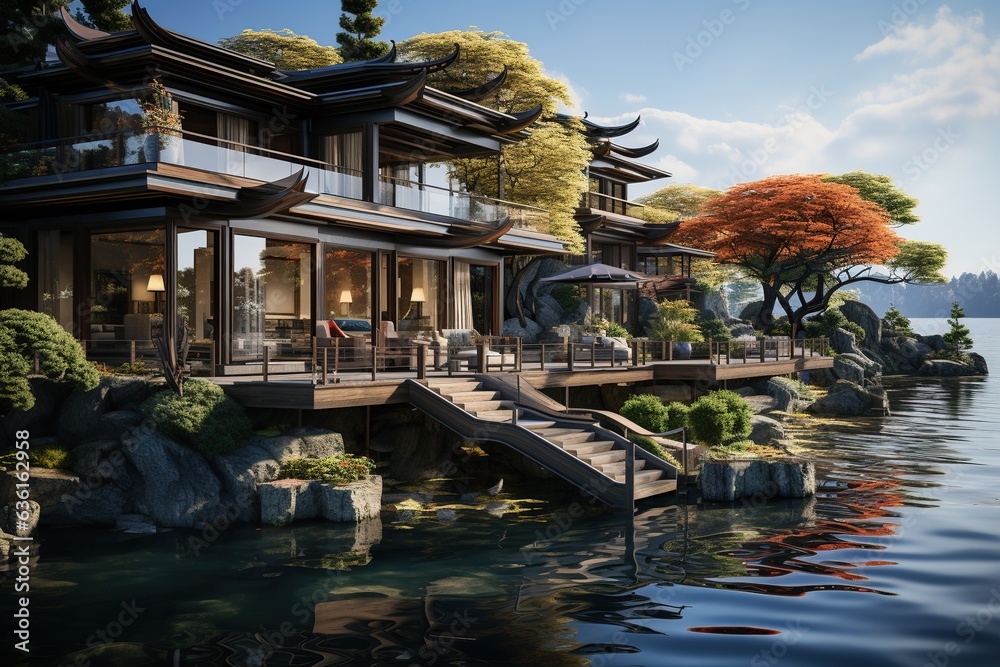 contemporary Chinese riverside retreat, where modern design meets the ...